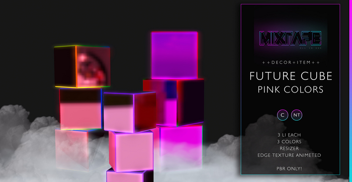 Second Life Marketplace - MIXTAPE Decor - future cube - pink